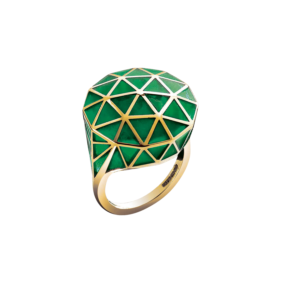 Real Fake Round Green Ring