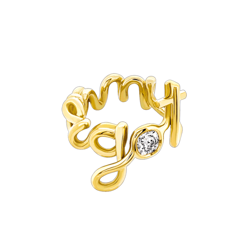 Bespoke Written Word Ring - 18k Gold - Gold - Solange Azagury-Partridge